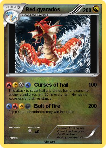 Pokémon Red gyarados 117 117 - Curses of hail - My Pokemon Card