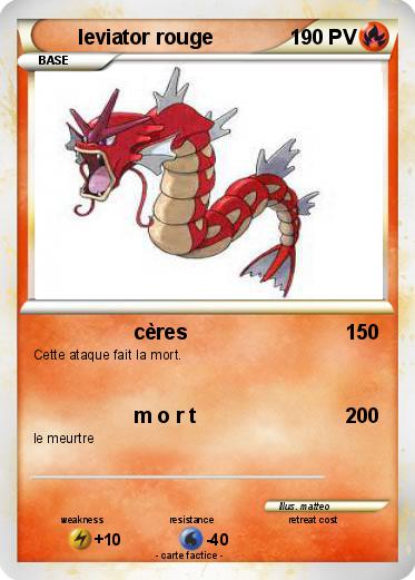 Pokémon leviator rouge 95 95 - cères - Ma carte Pokémon