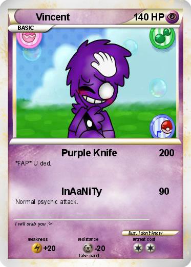 Pokémon Vincent 427 427 - Purple Knife - My Pokemon Card