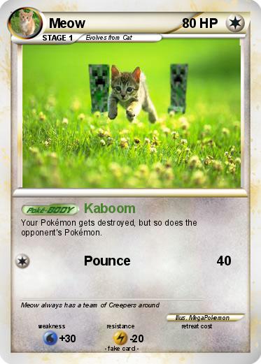 Pokémon Meow 130 130 - Kaboom - My Pokemon Card