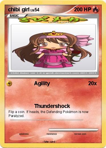 Pokémon chibi girl - Agility - My Pokemon Card