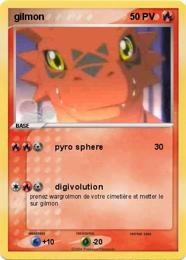 Pokémon gilmon - pyro sphere - Ma carte Pokémon