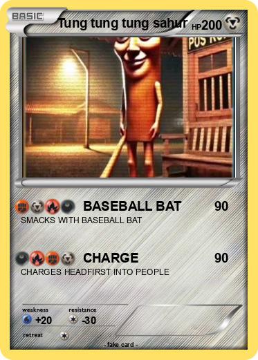 Pokémon Tung tung tung sahur 35 35 - BASEBALL BAT - My Pokemon Card