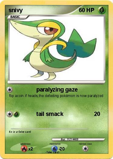 Pokémon snivy 784 784 - paralyzing gaze - My Pokemon Card