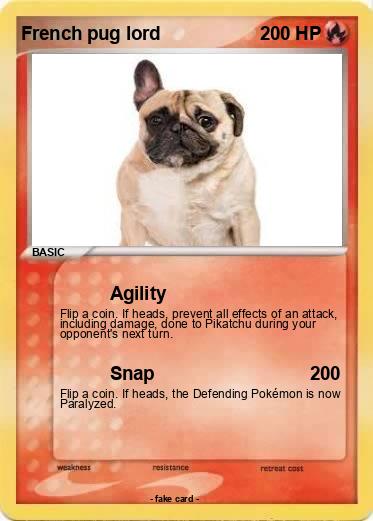 Pokémon French pug lord - Agility - My Pokemon Card