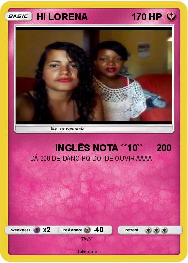 Pokémon HI LORENA - INGLÊS NOTA ´´10`` - My Pokemon Card