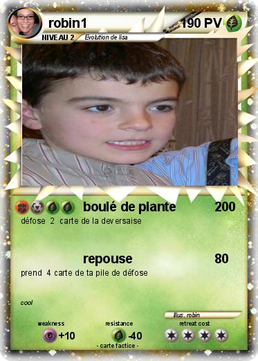 Pokémon robin1 - boulé de plante - Ma carte Pokémon