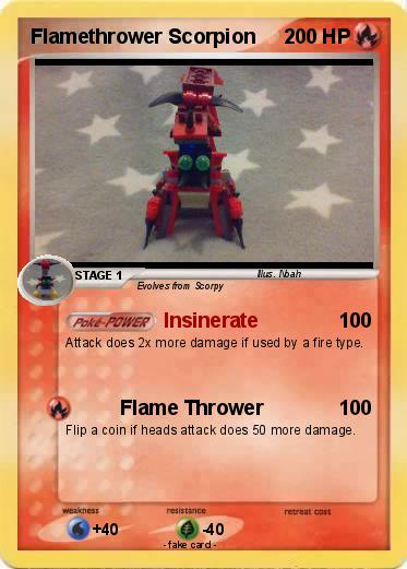 Pokémon Flamethrower Scorpion - Insinerate - My Pokemon Card