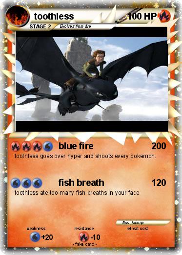 Pokémon toothless 434 434 - blue fire - My Pokemon Card