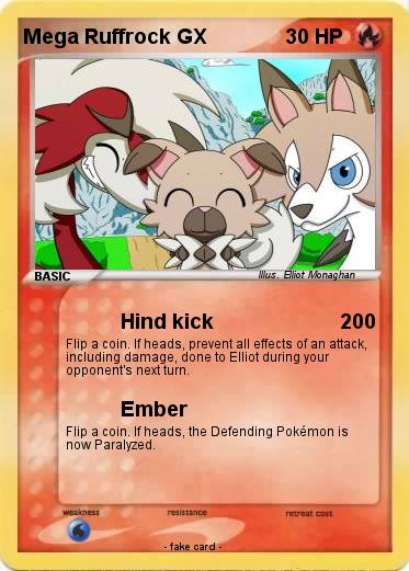Pokémon Mega Ruffrock GX - Hind kick - My Pokemon Card