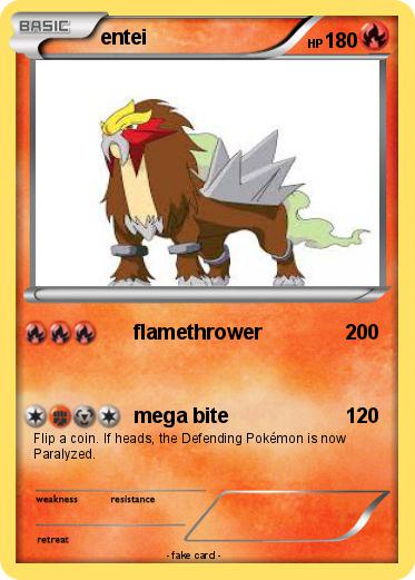 Pokémon entei 2146 2146 - flamethrower - My Pokemon Card