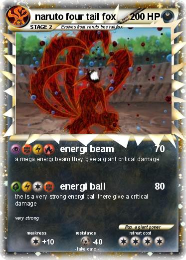 Pokémon naruto four tail fox - energi beam - My Pokemon Card