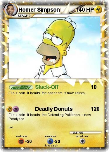 Pokémon Homer Simpson 1306 1306 - Slack-Off - My Pokemon Card