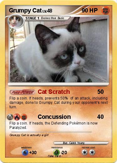 Pokémon Grumpy Cat 576 576 - Cat Scratch - My Pokemon Card