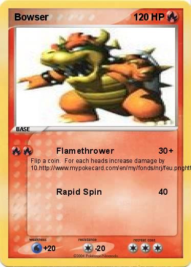 Pokémon Bowser 57 57 - Flamethrower - My Pokemon Card
