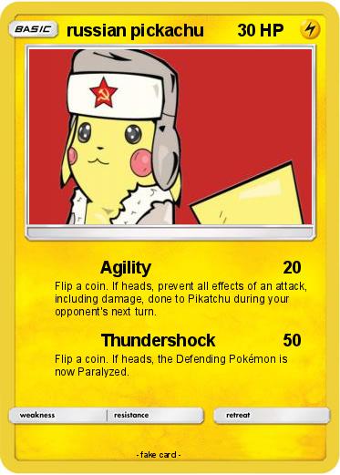 Pokémon russian pickachu - Agility - My Pokemon Card