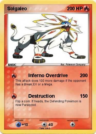 Pokémon Solgaleo 234 234 - Inferno Overdrive - My Pokemon Card