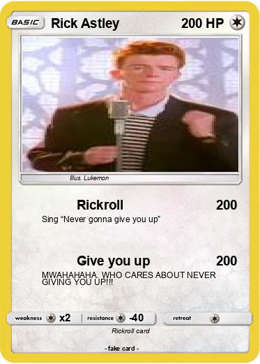 Pokémon Rick Astley 599 599 - Rickroll - My Pokemon Card
