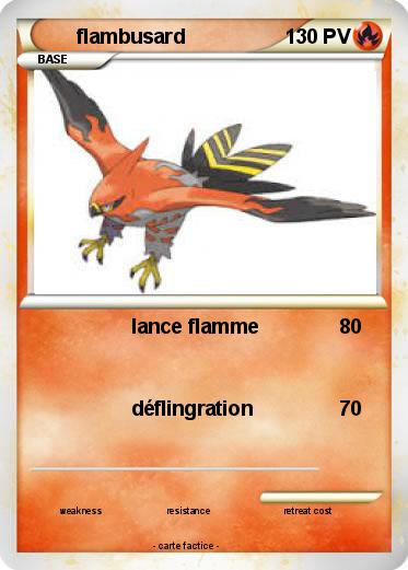 Pokémon flambusard 19 19 - lance flamme - Ma carte Pokémon