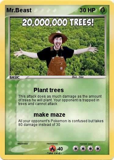 Pokémon Mr Beast 53 53 - Plant trees - My Pokemon Card