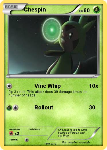 Pokémon Chespin 566 566 - Vine Whip - My Pokemon Card