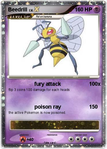 Pokémon Beedrill 180 180 - fury attack x - My Pokemon Card