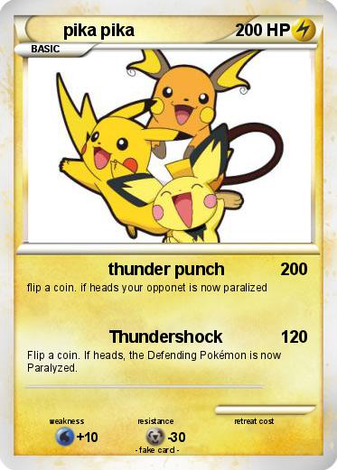 Pokémon pika pika 54 54 - thunder punch - My Pokemon Card