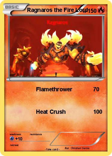Pokémon Ragnaros the Fire Lord 1 1 - Flamethrower - My Pokemon Card