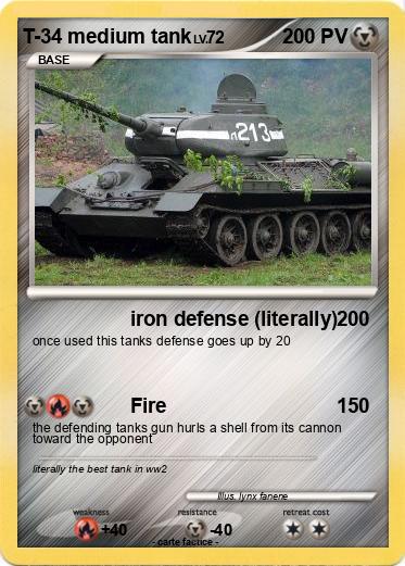 Pokémon T 34 medium tank 1 1 - iron defense (literally) - Ma carte Pokémon