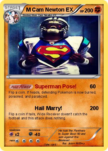 Pokémon M Cam Newton EX - Superman Pose! - My Pokemon Card
