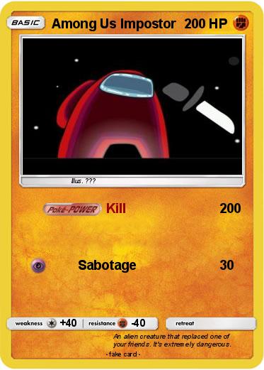 Pokémon Among Us Impostor 3 3 - Kill - My Pokemon Card