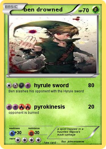 Pokémon ben drowned 132 132 - hyrule sword - My Pokemon Card