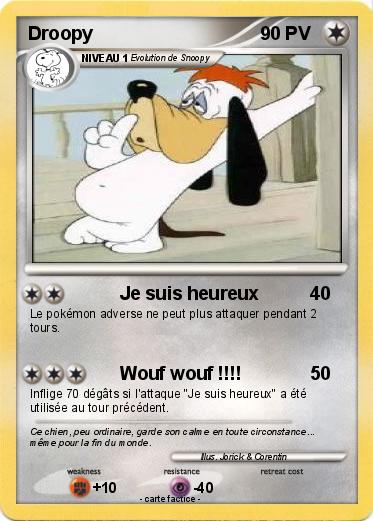 Pokémon Droopy 2 2 - Je suis heureux - Ma carte Pokémon