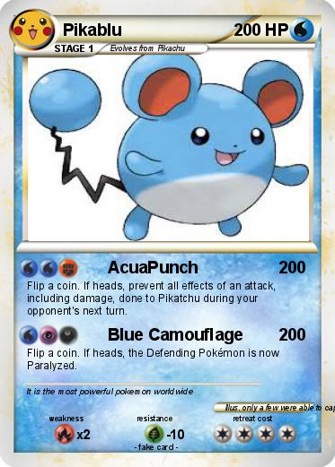 Pokémon Pikablu 33 33 - AcuaPunch - My Pokemon Card