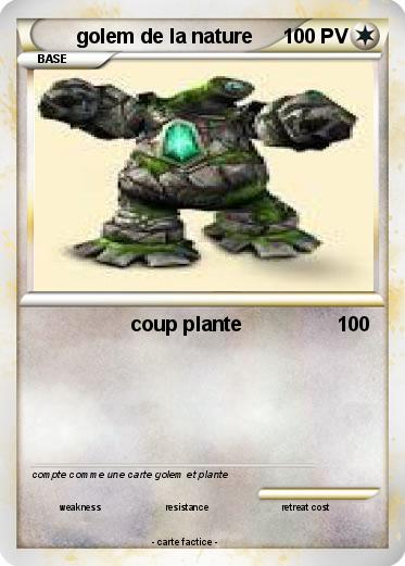 Pokémon golem de la nature - coup plante - Ma carte Pokémon