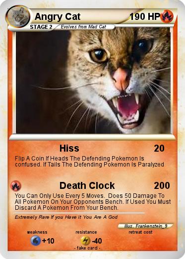 Pokémon Angry Cat 77 77 - Hiss - My Pokemon Card