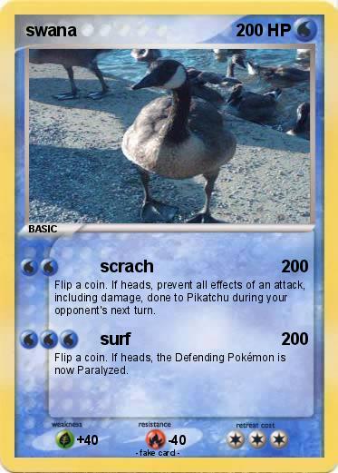 Pokémon swana 10 10 - scrach - My Pokemon Card