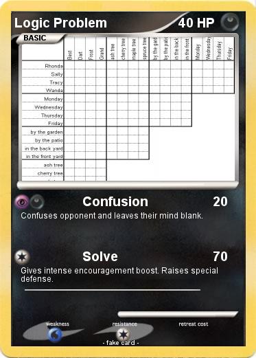 Pokémon Logic Problem - Confusion - My Pokemon Card