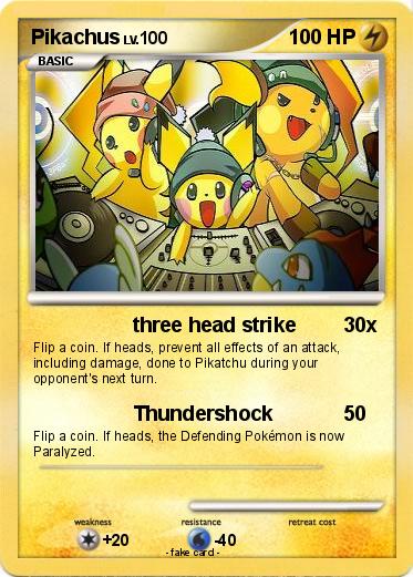 Pokémon Pikachus 33 33 - three head strike - My Pokemon Card