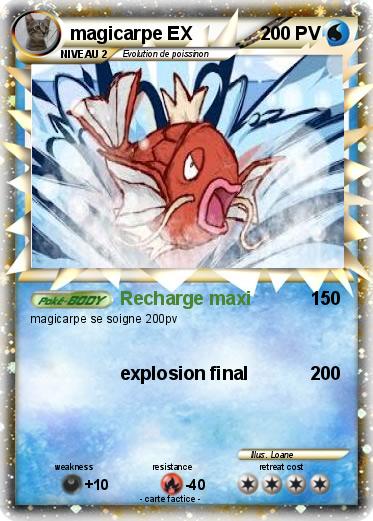 Pokémon magicarpe EX 2 2 - Recharge maxi - Ma carte Pokémon