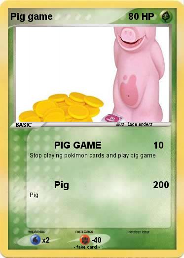 Pokémon Pig game - PIG GAME - My Pokemon Card