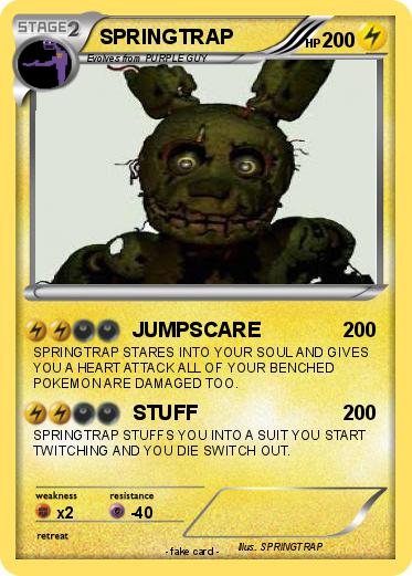 Pokémon SPRINGTRAP 295 295 - JUMPSCARE - My Pokemon Card