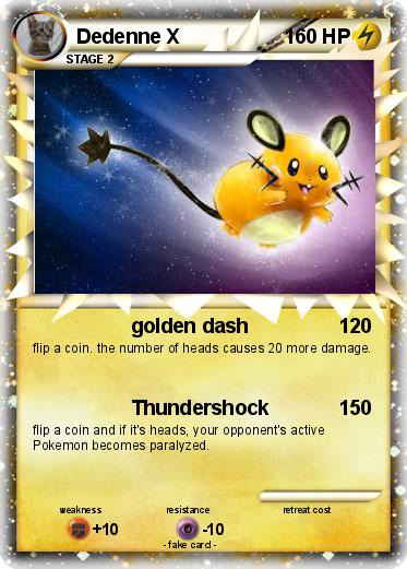 Pokémon Dedenne X - golden dash - My Pokemon Card