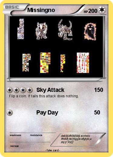 Pokémon Missingno 1000 1000 - Sky Attack - My Pokemon Card