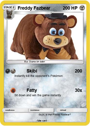 Pokémon Freddy Fazbear 1713 1713 - Skibi - My Pokemon Card