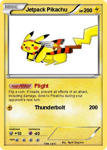 Pokémon Jetpack Pikachu 1 1 - Flight - My Pokemon Card