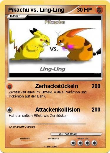 Pokémon Pikachu vs Ling Ling - Zerhackstückeln - My Pokemon Card