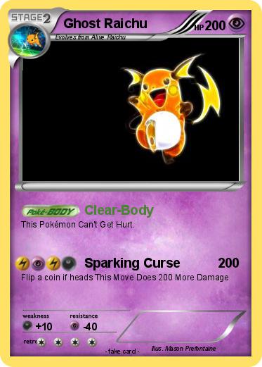 Pokémon Ghost Raichu 1 1 - Clear-Body - My Pokemon Card