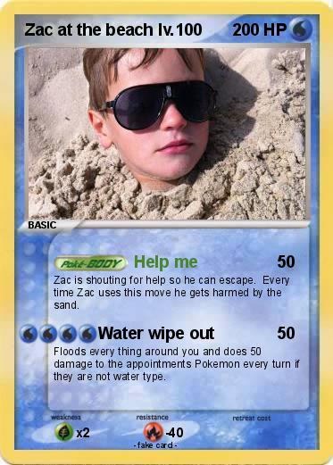 Pokémon Zac at the beach lv 100 100 - Help me - My Pokemon Card