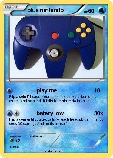 Pokémon blue nintendo - play me - My Pokemon Card